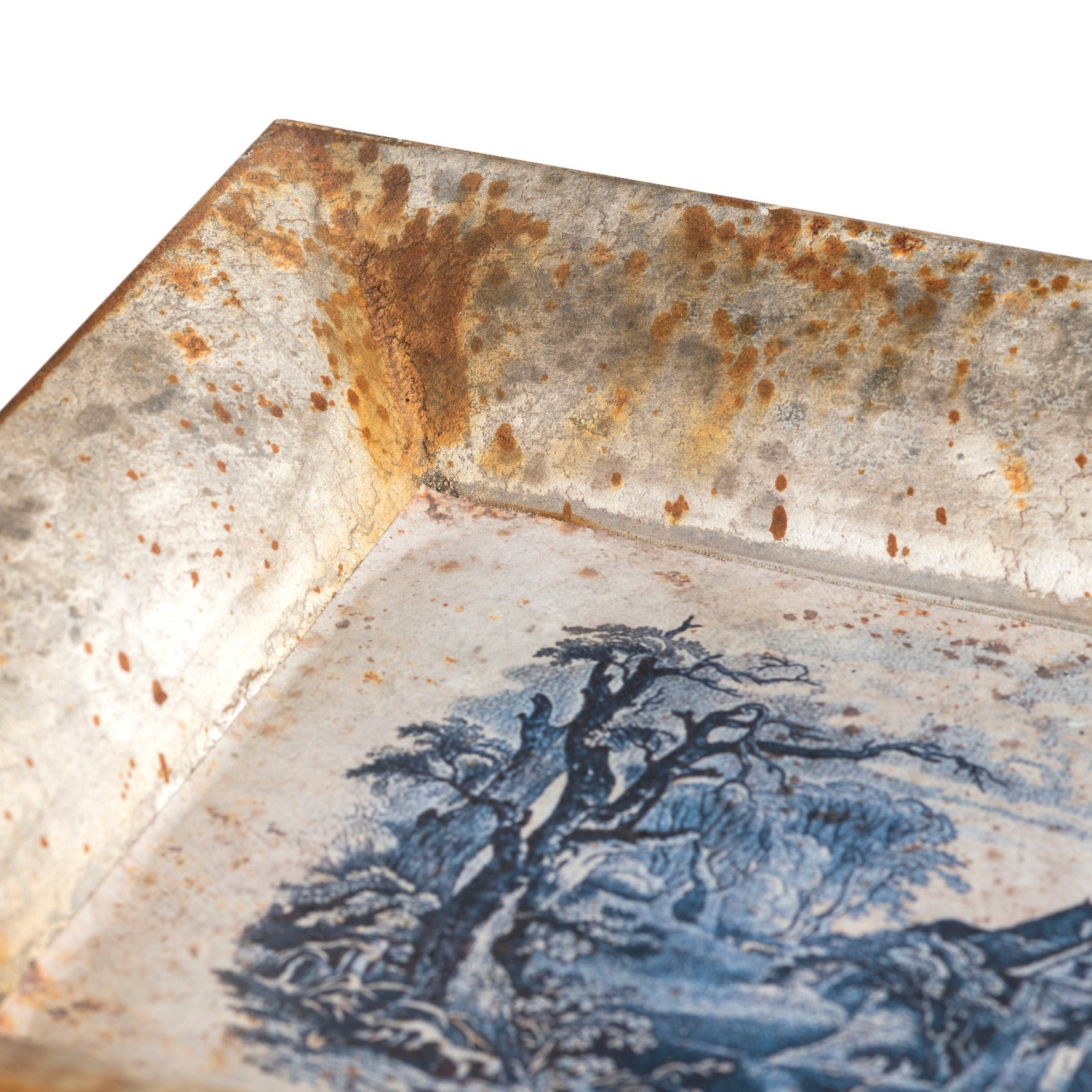 Vintage Look Blue Pastoral Tole Tray – Olde Tyme Marketplace