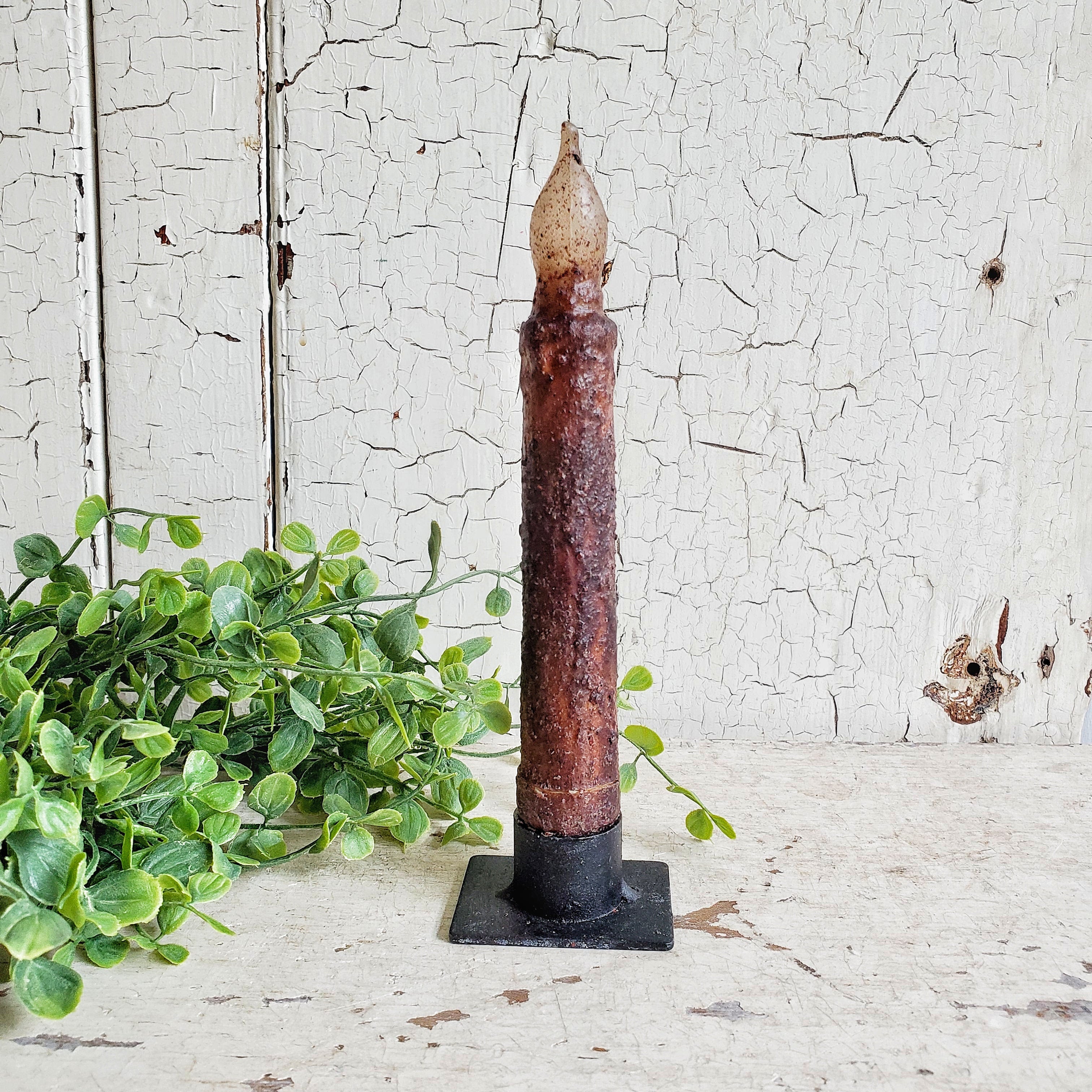 6 Inch Tall Battery Operated Farmhouse Brown Timer Taper – Olde Tyme ...