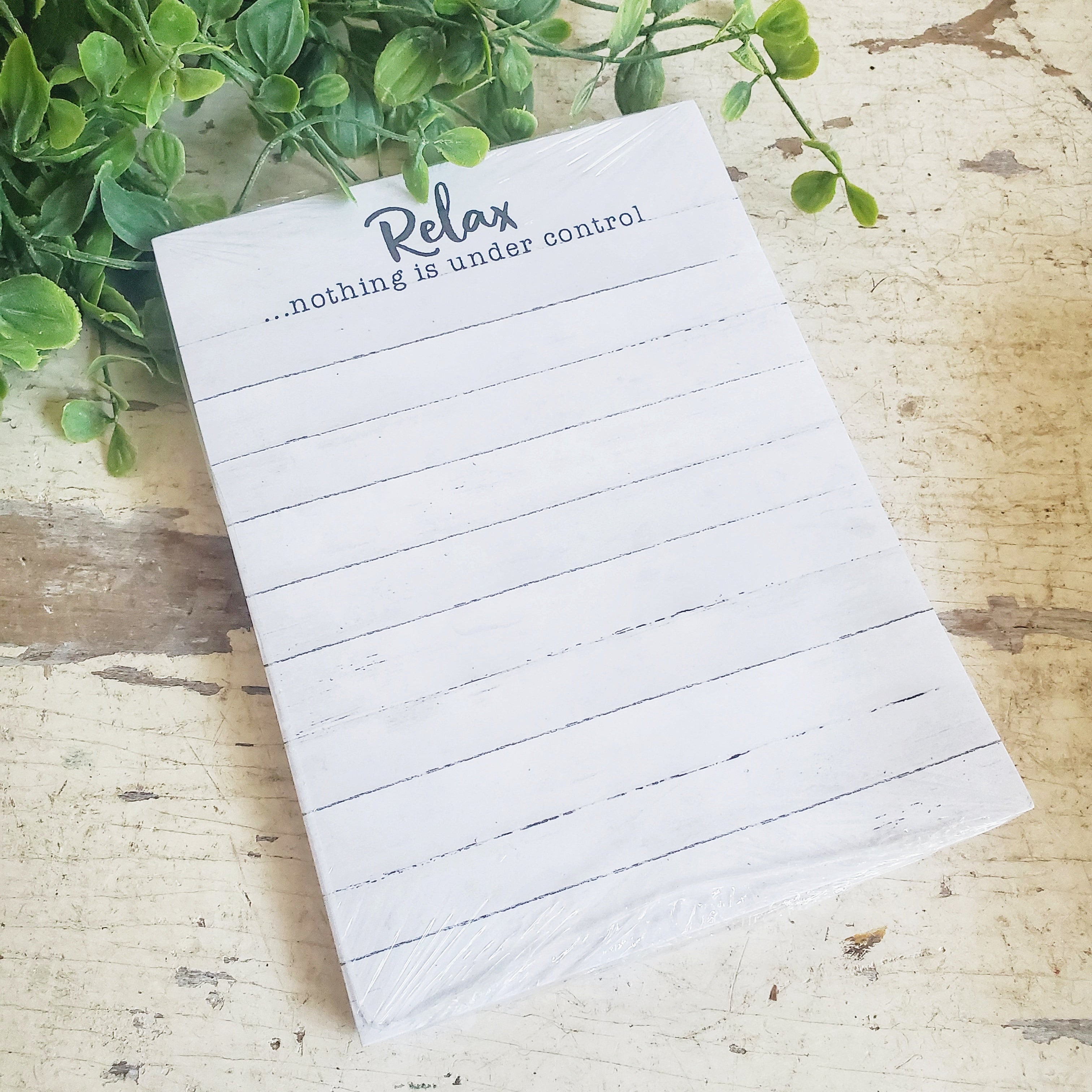 RELAX Nothing is Under Control Notepad – Olde Tyme Marketplace
